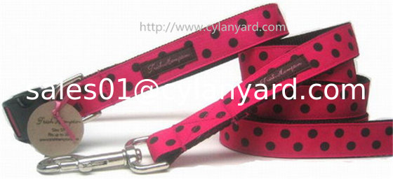 Printed lanyard dog collar and leash gift set, double layered dog collars and leads, supplier