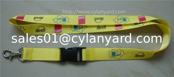 Printed logo polyester neck lanyard with ABS side release, branding id badge lanyards, supplier