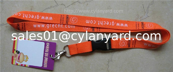 Printed logo polyester neck lanyard with ABS side release, branding id badge lanyards, supplier