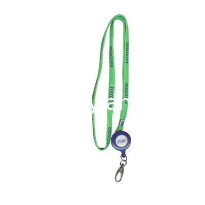 Polyester id badge pull reel lanyard, promotional sponsorship id badge lanyards, supplier