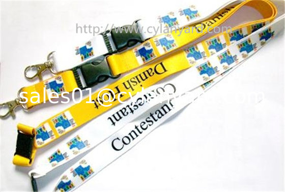 Designer full color id badge strap tape with card clip and ABS buckle, supplier