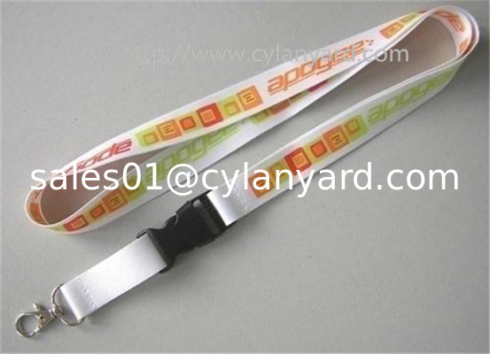 Designer full color id badge strap tape with card clip and ABS buckle, supplier