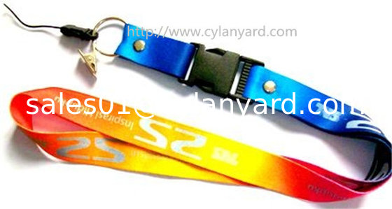 Designer full color id badge strap tape with card clip and ABS buckle, supplier