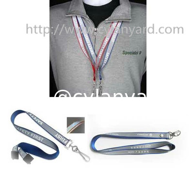 Safety visible reflective lanyard ribbon, visible at night, reflective strap lanyards, supplier