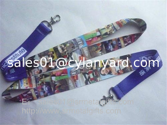 Heat transfe full color print id badge holder lanyards, produced to your specifications supplier