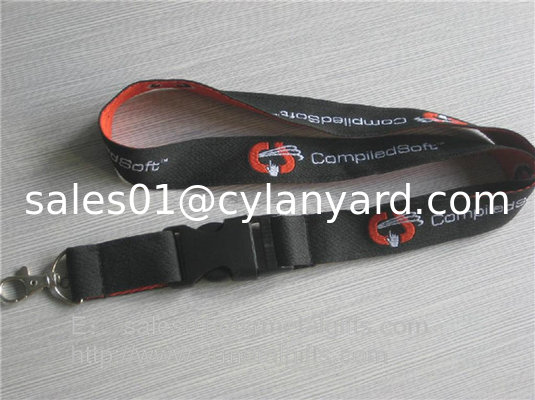 Custom Jacquard logo lanyards, single sided woven jacquard neck ribbon, supplier