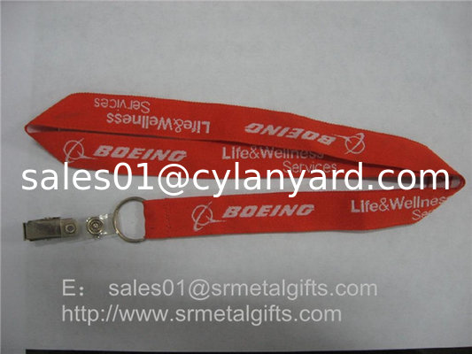 Jacquard airline service logo id badge holder lanyard, id card holder woven neck straps, supplier