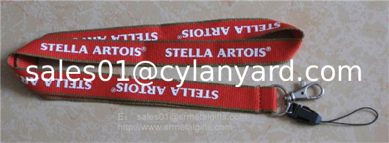 Cheap promotional logo print neck ribbon lanyards, simple printed polyester straps, supplier