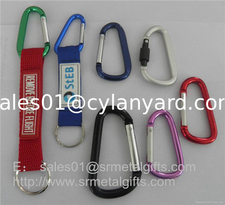 Hiking carabiner wrist lanyards, hiking short lanyard with metal carabiner and ring, supplier