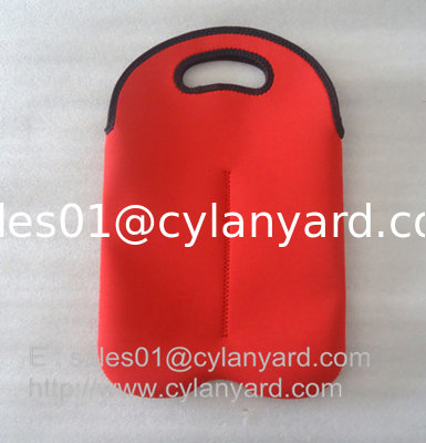 Neoprene wine bottle cooler handbag 2 bottle pack, neoprene bottle cooler sleeve, supplier