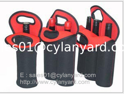 Wine bottle neoprene cooler handbag selection, tailor made neoprene bottle coolers, supplier