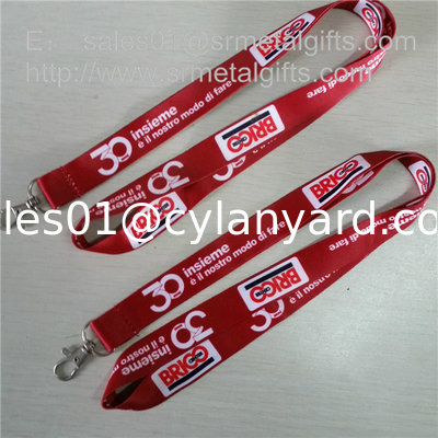 Full color imprint polyester lanyards with plastic J hook, sublimation lanyards, supplier