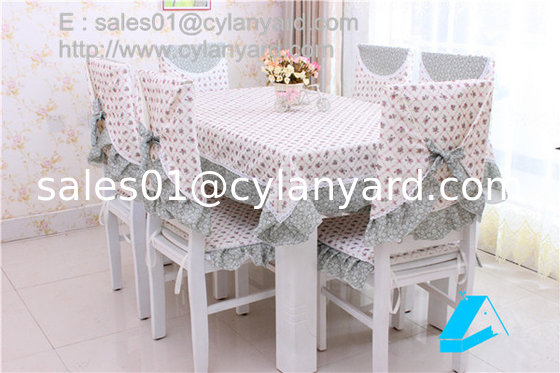 Wholesale floral cotton tablecloth and chair cover set for six seater dining table, supplier