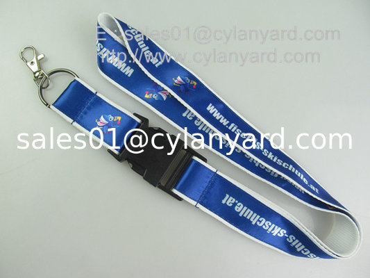 Transfer print satin label overlay lanyards with metal egg hook,custom satin lanyards, supplier