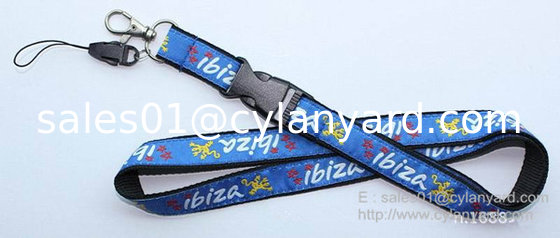 High-end embroidered label applique lanyard with metal clasp hook, China lanyard factory, supplier