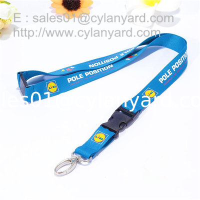 Silkscreen printing polyester lanyards with plastic breakaway clip, supplier