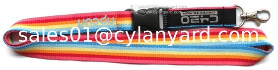Woven frame polyester lanyards with metal detachable buckle release, supplier