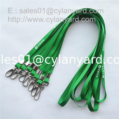 Metal crimp polyester lanyard with metal clip, polyester neck strap with metal crimp, supplier
