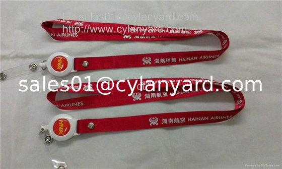Retractable pull badge reel lanyards, polyester lanyard with badge reel, supplier