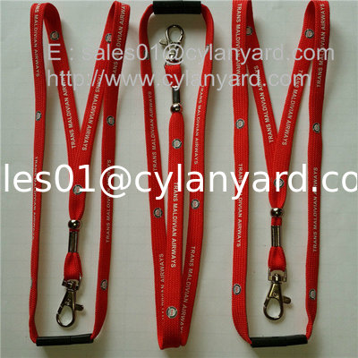 Tubular polyester lanyard with metal crimp and metal bead, simple tubular lanyards, supplier