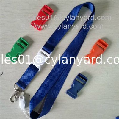 Dyed coloured polyester neck lanyards with dyed colored plastic release buckle, supplier