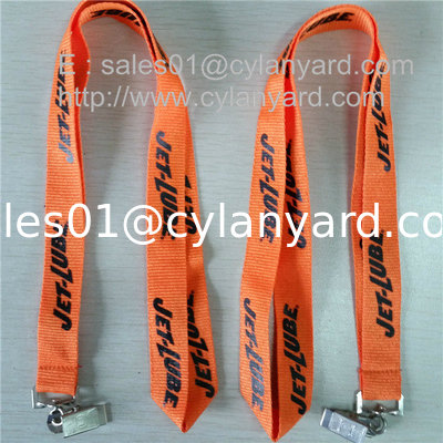 Metal bulldog clip polyester lanyards, imprint polyester lanyard with metal card clip, supplier