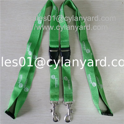 Coloured polyester badge lanyards with plastic detachable release buckle, supplier