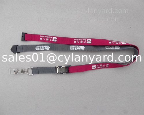Metal buckle polyester lanyards, imprinted lanyard with metal detachable buckle release, supplier