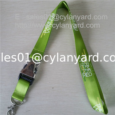 Metal release buckle nylon lanyards, nylon lanyard with metal detachable buckle, supplier