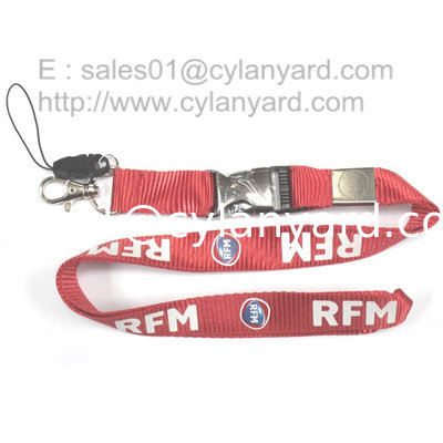 Metal release buckle nylon lanyards, nylon lanyard with metal detachable buckle, supplier