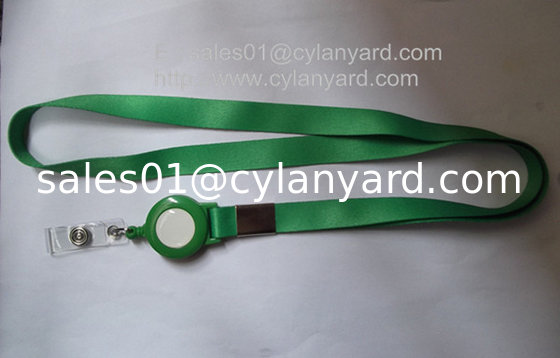 Dye sublimation id badge lanyards with plastic retractable pull reel, supplier