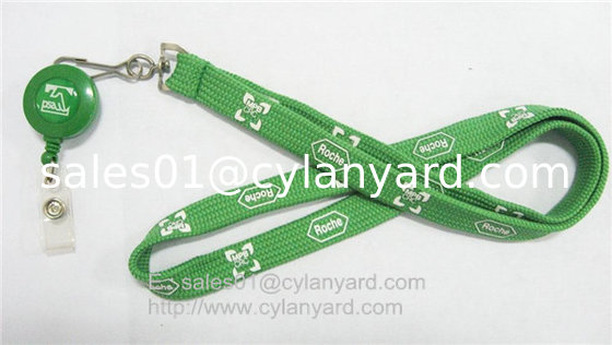 Dye sublimation id badge lanyards with plastic retractable pull reel, supplier