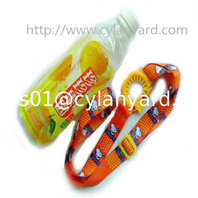 PVC bottle holder lanyard with adjustable ribbon, sporting bottle holder strap lanyard, supplier