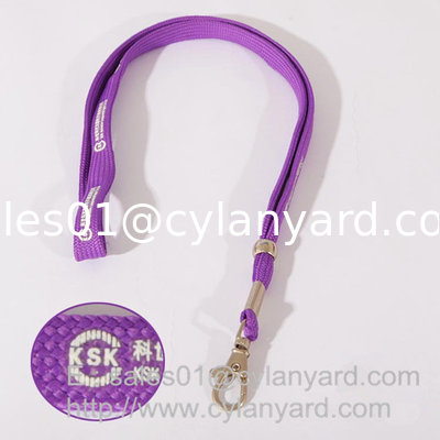 3/8 inch tubular polyester lanyards with metal sheet crimp, custom lanyards cheap prices, supplier