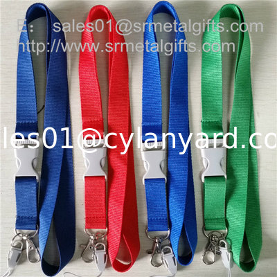 Rivet seal polyester neck strap lanyard with metal clip hook, blue ribbon with rivet, supplier