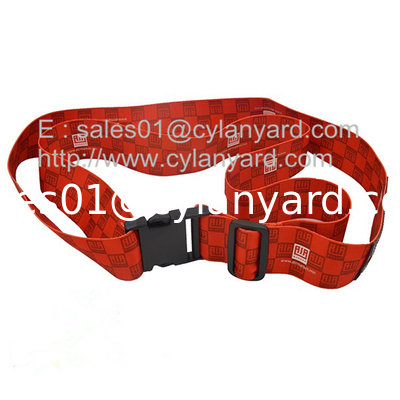 Imprinted polyester luggage wrapped belt lanyards, suitcase security belt lanyards, supplier