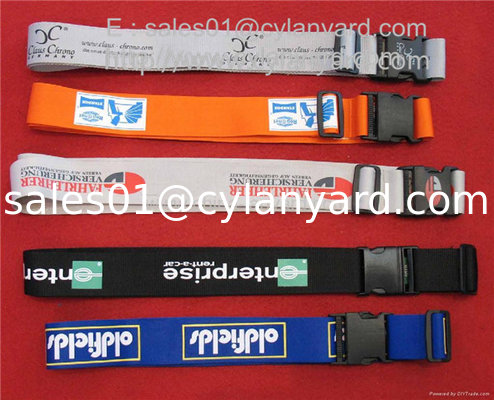 Imprinted polyester luggage wrapped belt lanyards, suitcase security belt lanyards, supplier