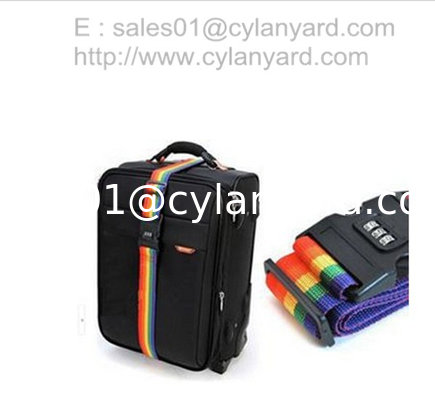 Imprinted polyester luggage wrapped belt lanyards, suitcase security belt lanyards, supplier