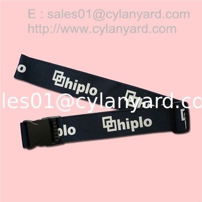 Printed heavy duty polyester suitcase strap with plastic detachable release buckle, supplier