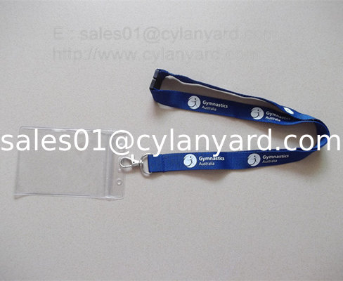 Promotional neck lanyard with plastic sleeve, name badge lanyards, supplier