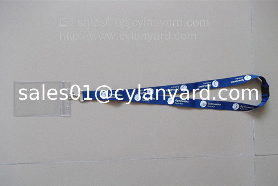 Promotional neck lanyard with plastic sleeve, name badge lanyards, supplier