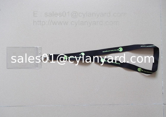 Cheap customized logo printed polyester lanyard with plastic badge sleeve, supplier