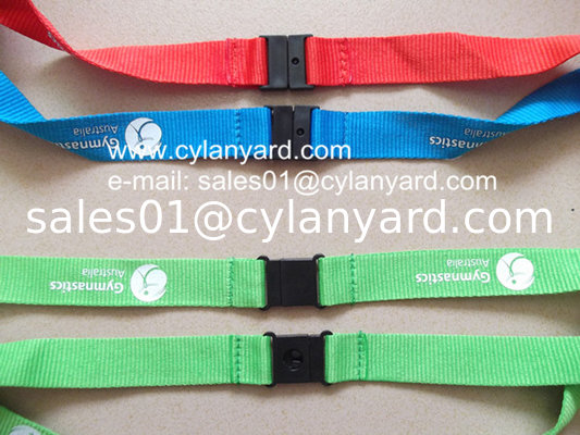 Coloured polyester neck lanyards with printed logo, supplier