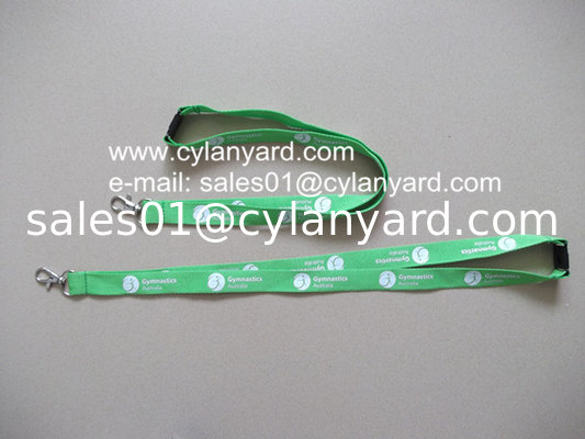 Dyed polyester neck strap with screen printed logo, supplier