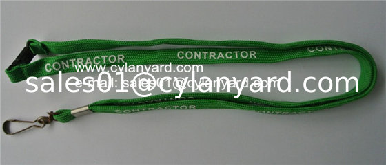 Polyester tubular neckstraps with metal sheet crimp and J hook supplier
