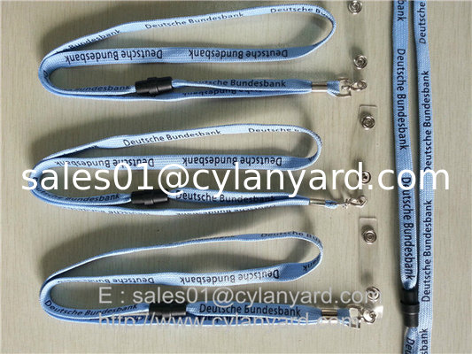 Polyester tubular neckstraps with metal sheet crimp and J hook supplier