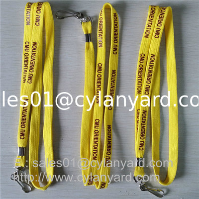 Polyester tubular neckstraps with metal sheet crimp and J hook supplier