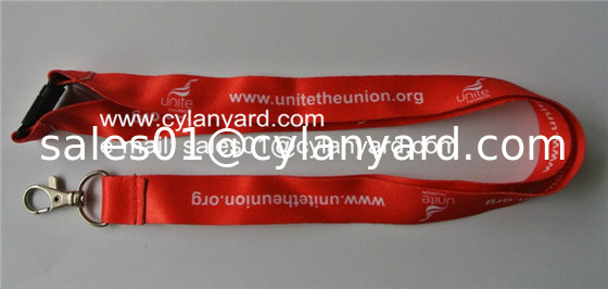 Sublimated neck lanyard with plastic release buckle and swivel clip, supplier