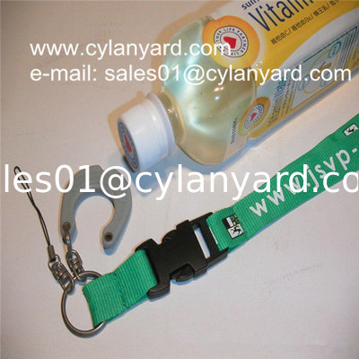 Polyester neck strap with PVC bottle holder tag, supplier