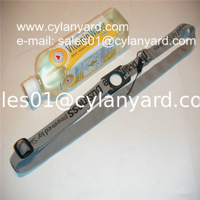 Polyester neck strap with PVC bottle holder tag, supplier